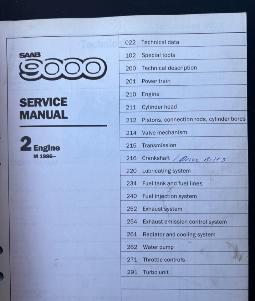 1986 Saab 9000 Engine B202 Service Manual | eBay