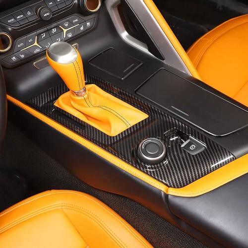 Carbon Fiber Style Gears Shifter Panel Cover Trims For Corvette C7 2014 ...