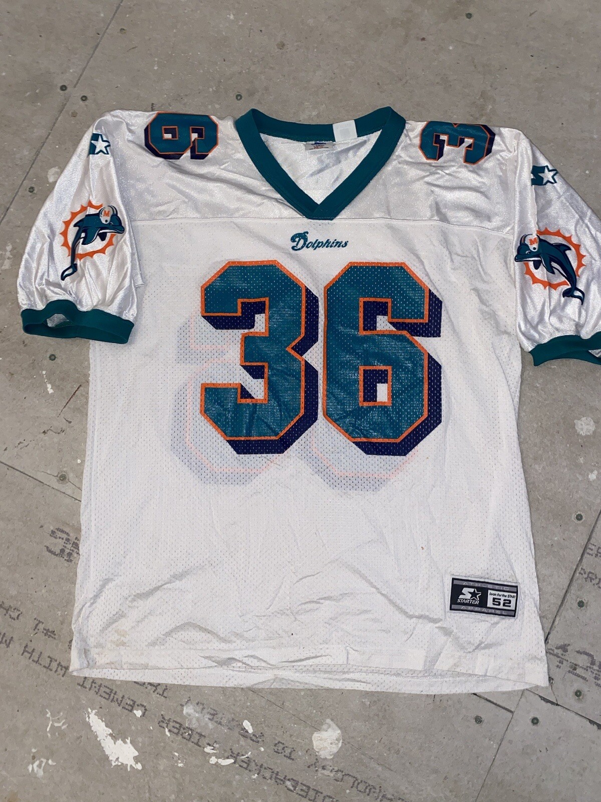 Vintage MIAMI DOLPHINS NFL #36 PRITCHETT “ Starter 1995“Jersey Sz 52XL ...