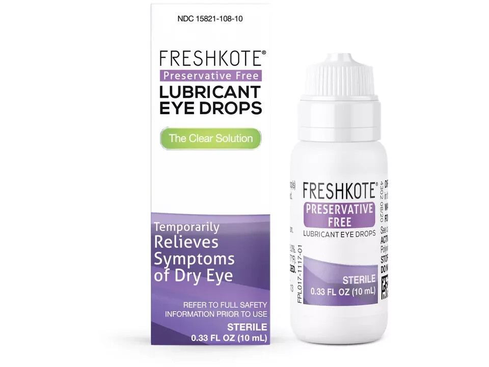 FreshKote Preservative Free Lubricant Eye Drops, 0.33 Fl Oz ...