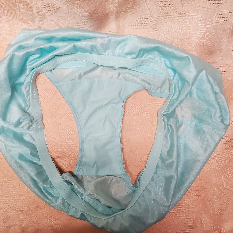 Vtg Sheer Panties Shiny Silky Nylon Gusset Plus Size 10 Sissy Sexy ...
