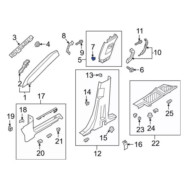Genuine Ford Upper Center Pillar Trim Retainer Clip W710338-S451 | eBay