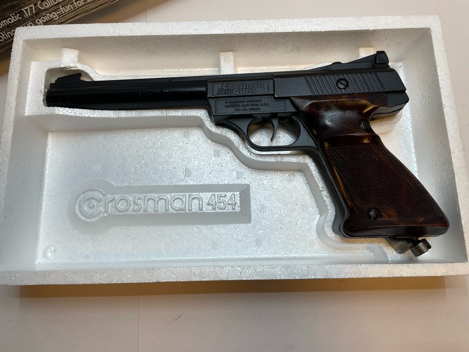 Crosman 454 Air Pistol 177 Cal CO2 Powered Working Condition With Box ...