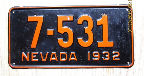 NEVADA 1932 LICENSE PLATE - VERY NICE ORIGINAL PAINT - HI QUALITY - NR ...