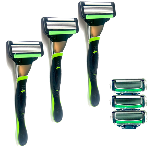 Six-Blade Razor - Three Razors Six Cartridges - Stocking Stuffer ...