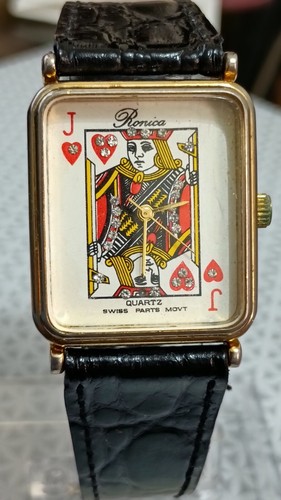 RONICA Jack Of Hearts Swiss Vintage Men's Watch Leather 25 mm | eBay