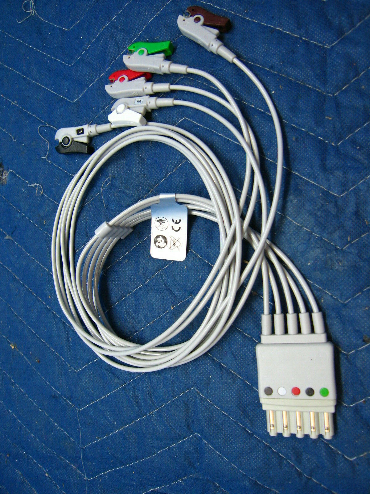 Fits Philips 5 Lead EKG ECG lead Wires Pinch Grabber Type lead wires ...