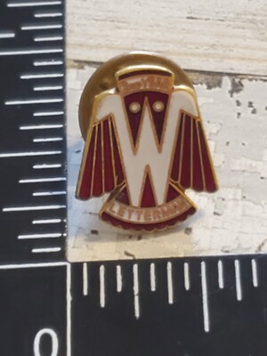 2nd year Letterman W Jacket Lapel Pin Vintage High School Sports Award ...