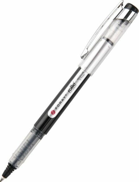 FORAY Black Liquid Ink Rollerball Pens With Metal Clips 0.7mm Medium ...