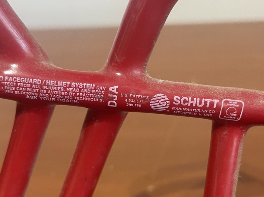Vintage Used 1990’s Schutt DJA Red Football Helmet Facemask | eBay