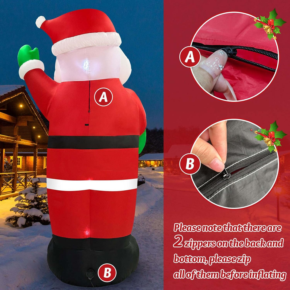 12 FT Giant Christmas Inflatable Santa Claus Outdoor Decorations Built ...