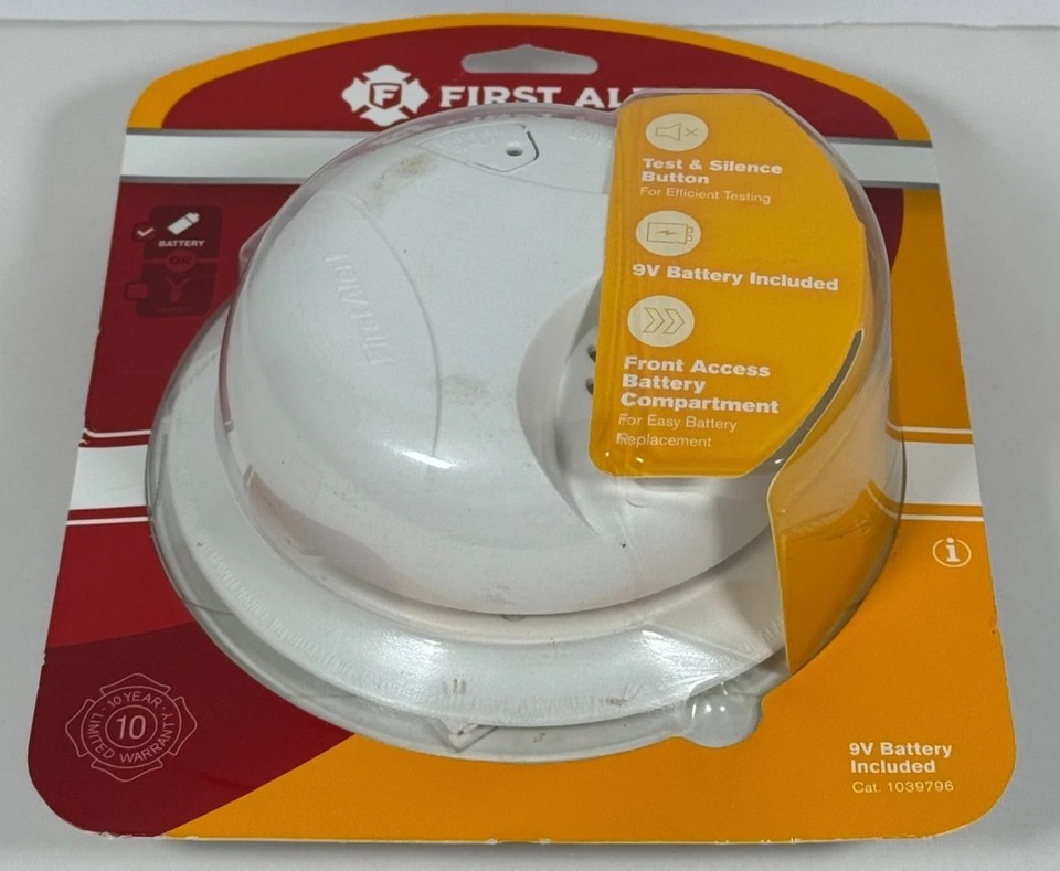 First Alert Battery Ionization Smoke Alarm Detector Safety All Rooms ...