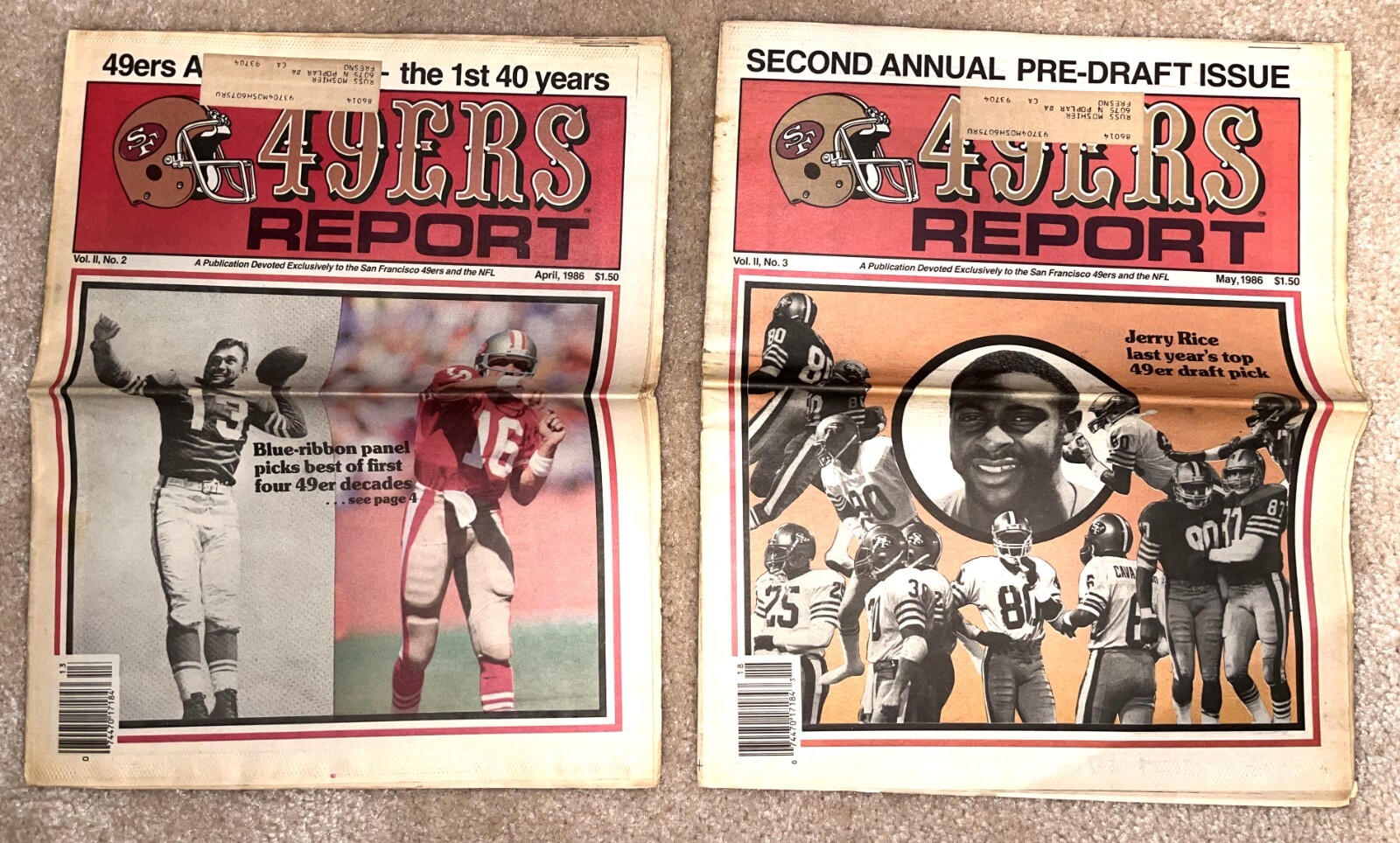 1985 1986 San Francisco 49ers Report Jerry Rice Joe Montana Roger Craig ...