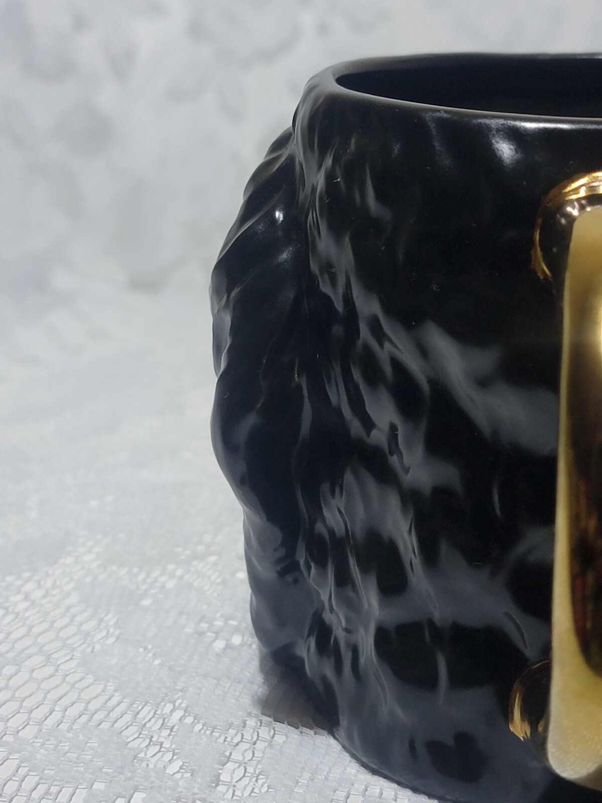 Tabitha Brown 3D Black Dog Face Gold Handle Stoneware Coffee Mug ...
