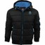 Mens Crosshatch Quilted Padded Hood Jacket Fleece Lined Winter Coat ...
