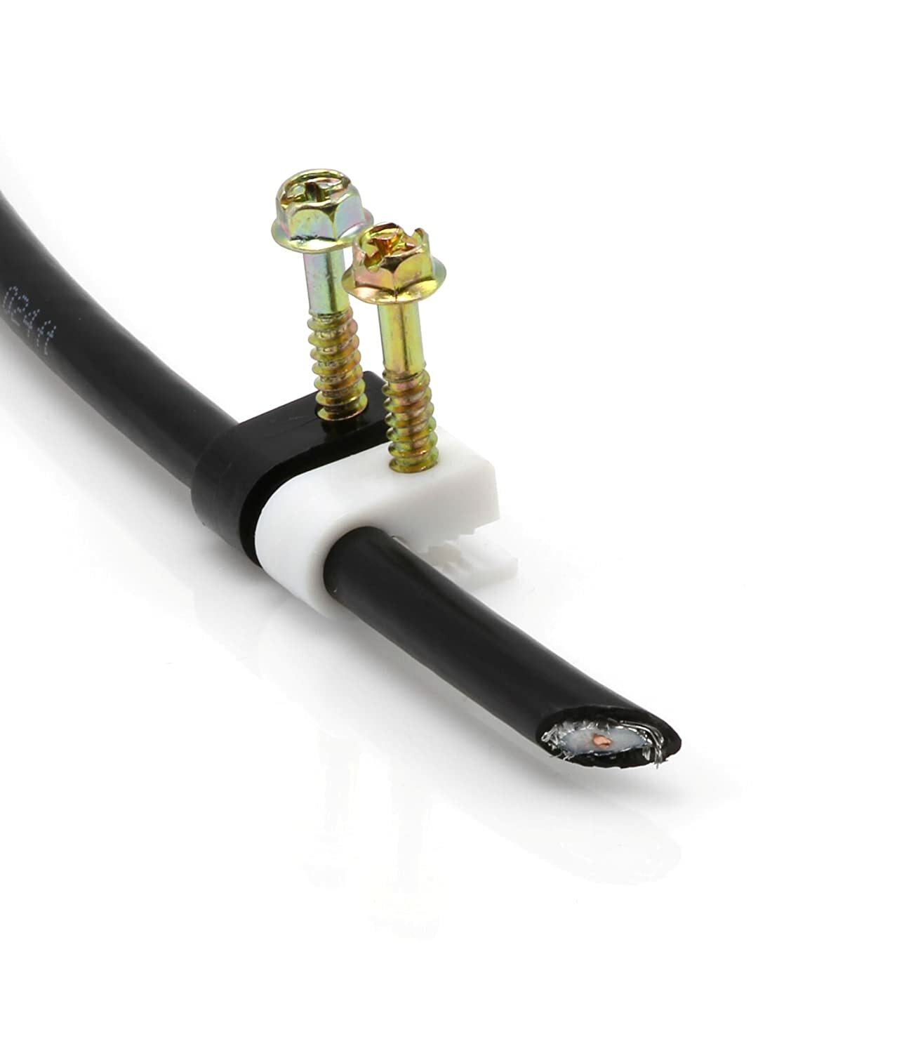 Coax Cable Clips - White -50 Pieces- Single Coaxial Flex Screw Clips ...