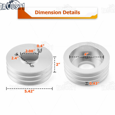 Aluminum Fit Big Block Chevy Crankshaft Pulley 396 427 454 SWP BBC ...