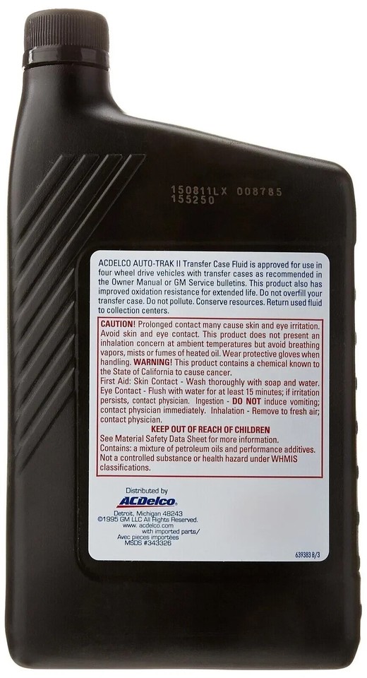 AC Delco Auto-Trak II Transfer Case Fluid, 1 Liter Size | eBay