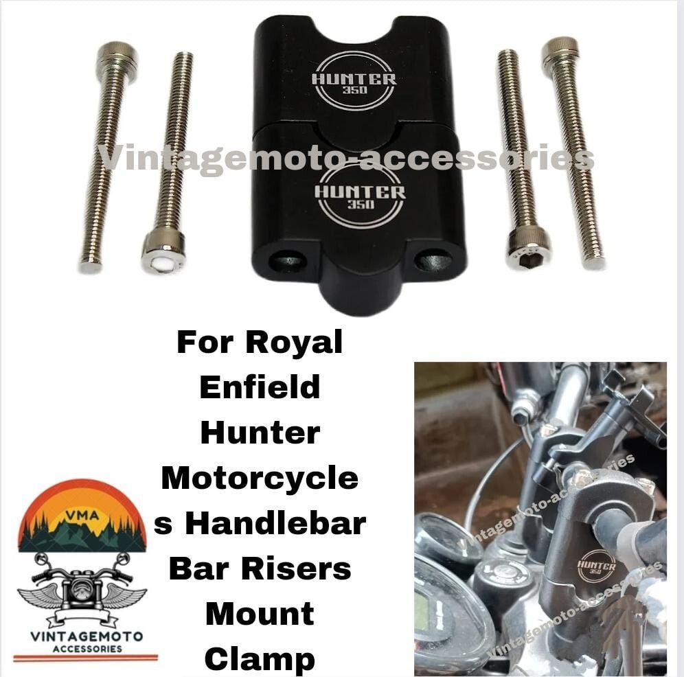 Fit For Royal Enfield Hunter 350cc Handle Bar Riser Mount Clamp Black ...