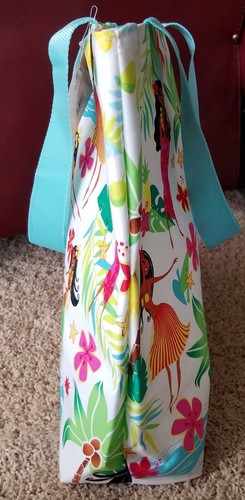 Large Hawaiian Print Tote Bag w/Top Zipper & Inside Pouch by Island ...