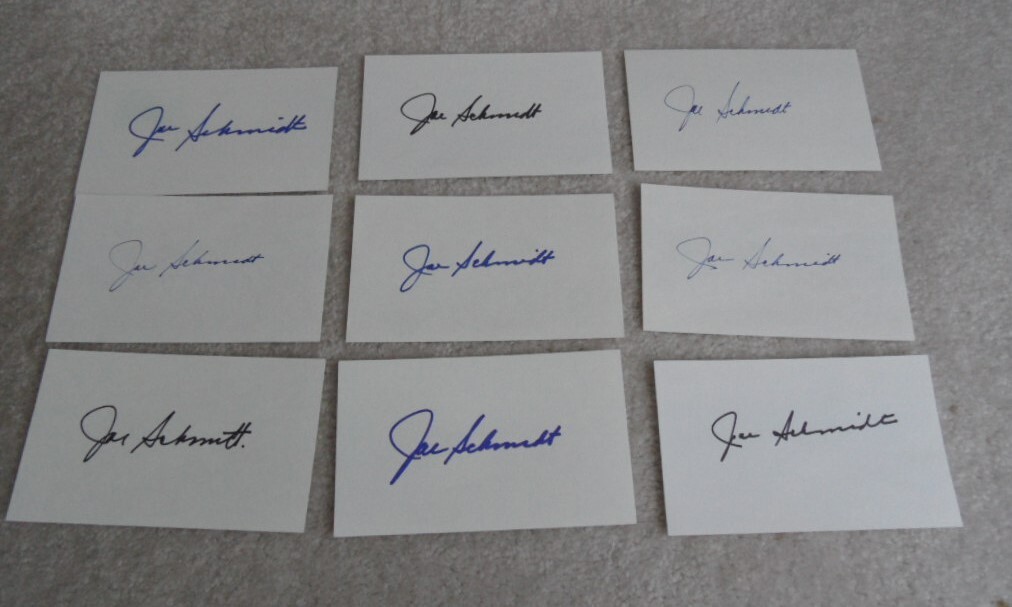 Lot Of 56 HOFer Joe Schmidt Autograph Signed 3x5 Index Cards NFL | eBay