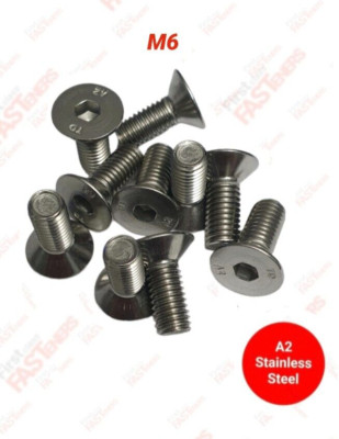 M6 - 6mm Allen Screw CounterSunk CSK Stainless Steel A2-70 (304) | eBay UK