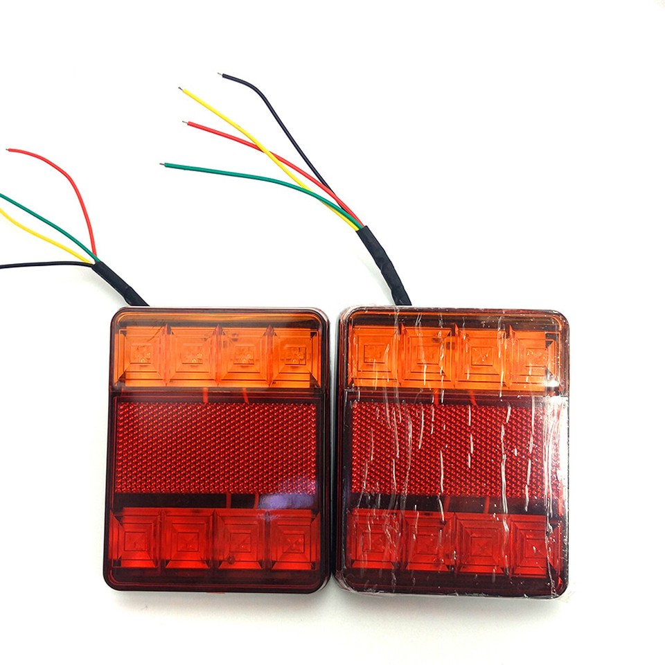 A Pair 8-LED Tail Light Car Truck Trailer Stop Rear Turn Indicator ...