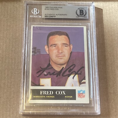 FRED COX 1965 PHILADELPHIA ROOKIE SIGNED AUTOGRAPHED CARD BECKETT ...