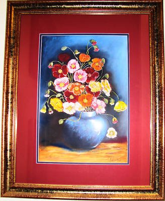 Australian Respected Artist Brenda Roberton pastel titled 'Flowers ...