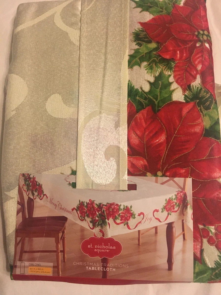 outlet coupons NEW Merry Poinsettia Printed Tablecloth Holiday ...