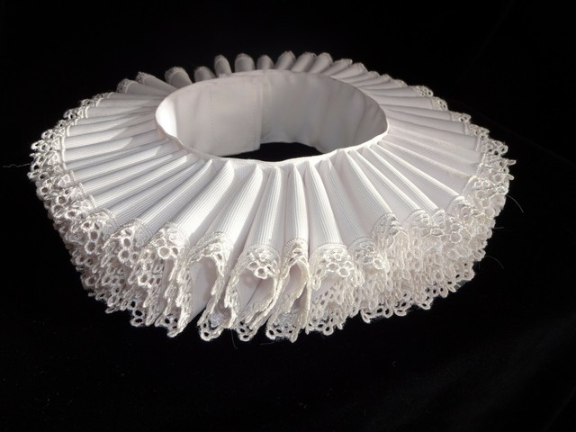 NEW ADULT RENAISSANCE TUDOR ELIZABETHAN WHITE LACE RUFF COLLAR SIZE ...