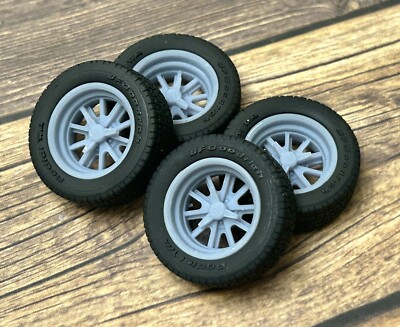 1/24 Scale: 17-inch “Halibrand Eleanor”model car wheels/tires. Resin ...