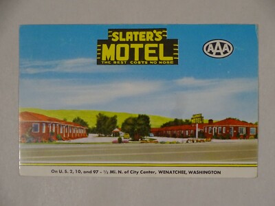 1956 Advertising Postcard Slater's Motel Wenatchee WA Rose Cruz Geneva ...