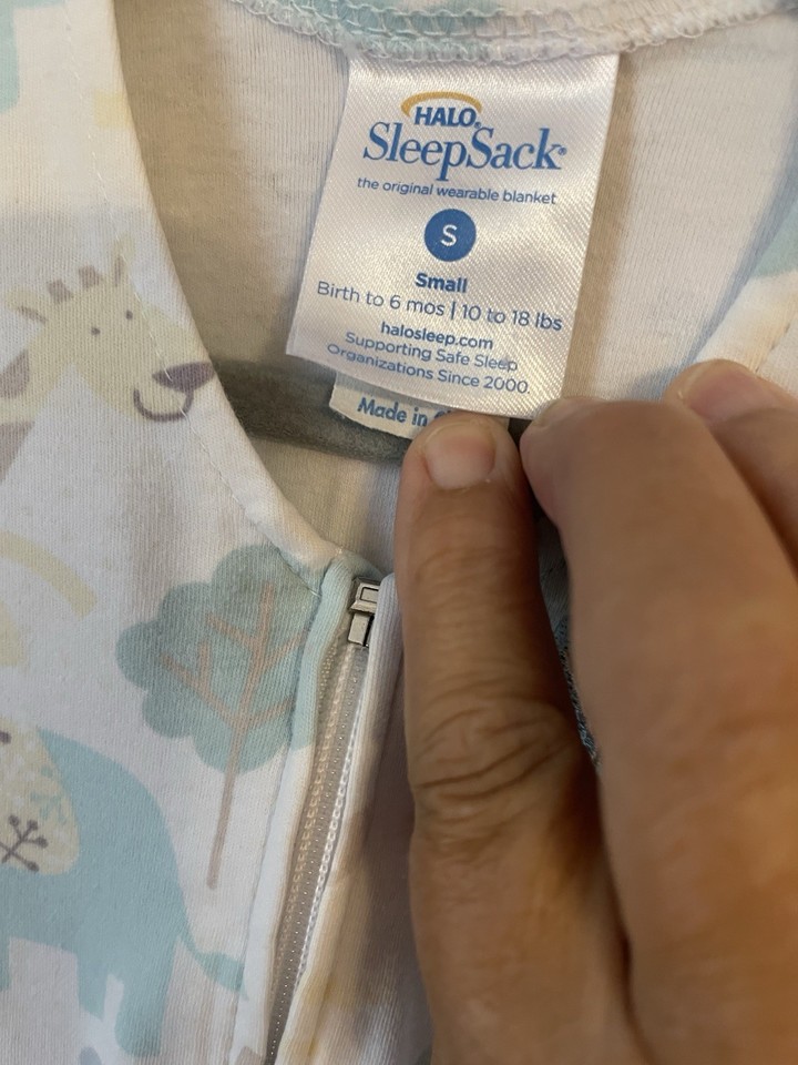 Halo Baby Sleep Sack Swaddle Size S / Birth-6 Months Blue Safari Cotton ...