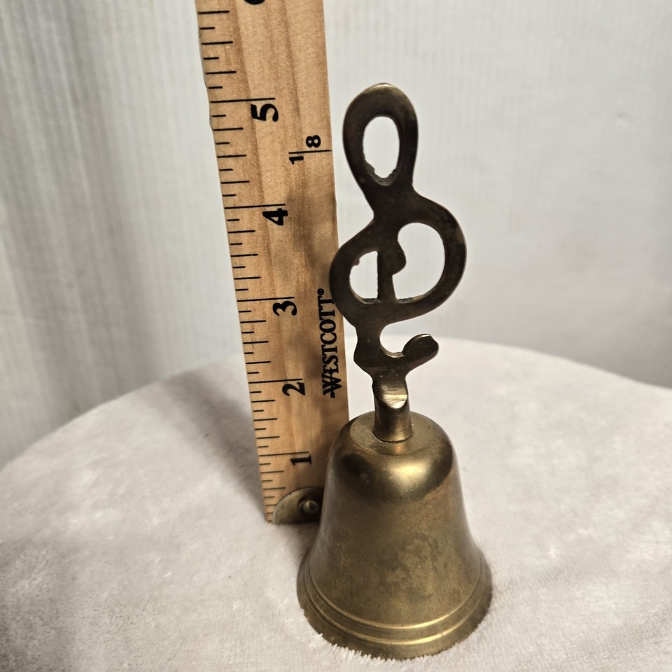 Vintage Brass Small Hand Bell with Treble Clef Handle - PenCo ...