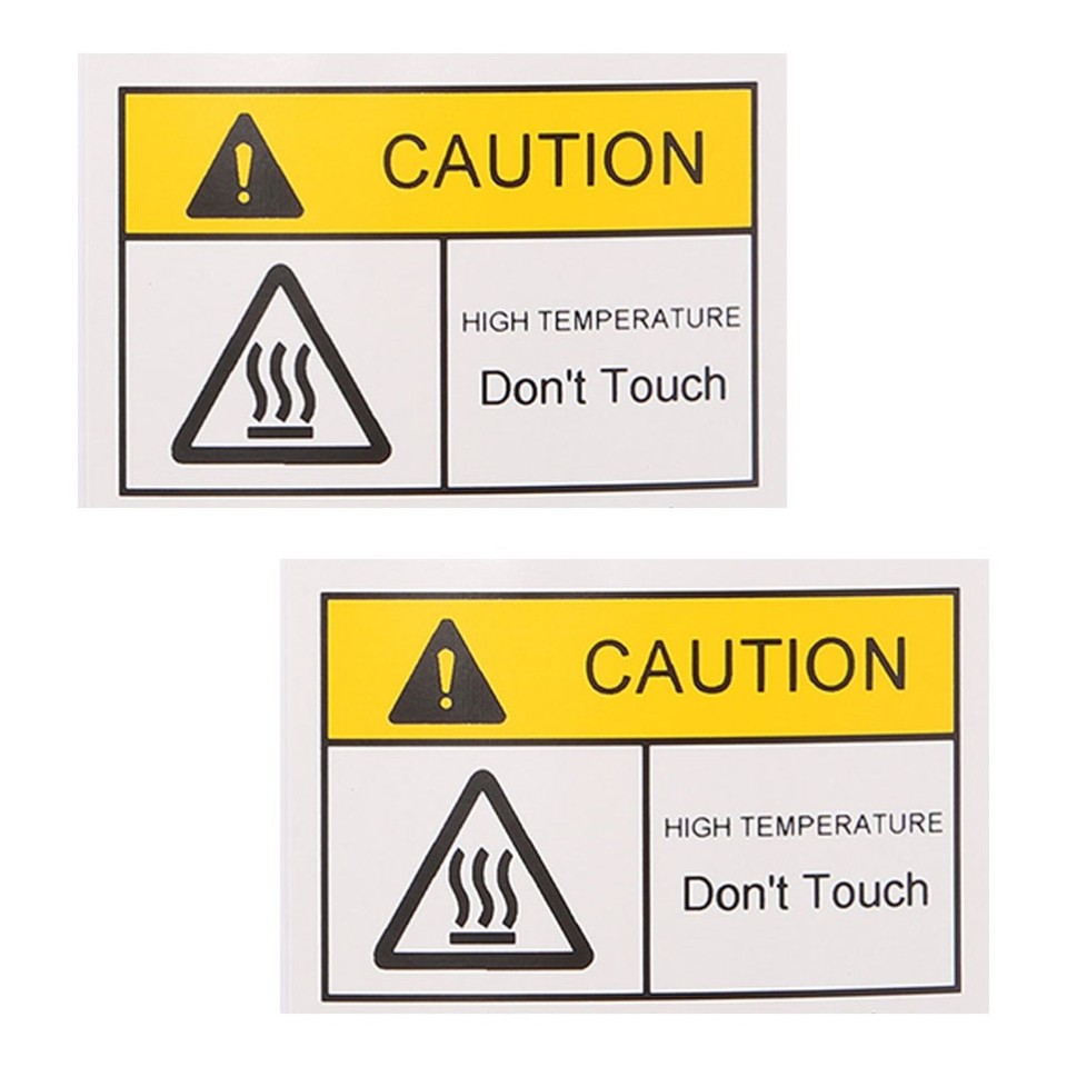 5 Sheets Sticker Warning Sign Do Not Touch High Temperature Stickers ...