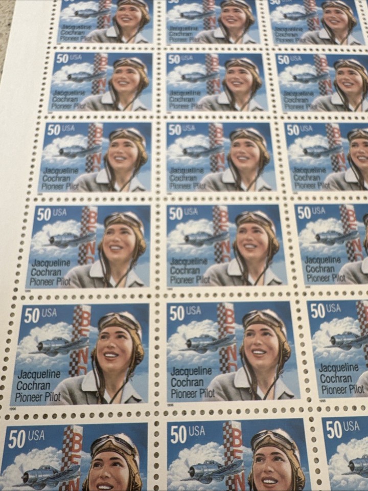 US SCOTT 3066 PANE OF 50 JACQUELINE COCHRAN STAMPS 50 CENT FACE MNH | eBay