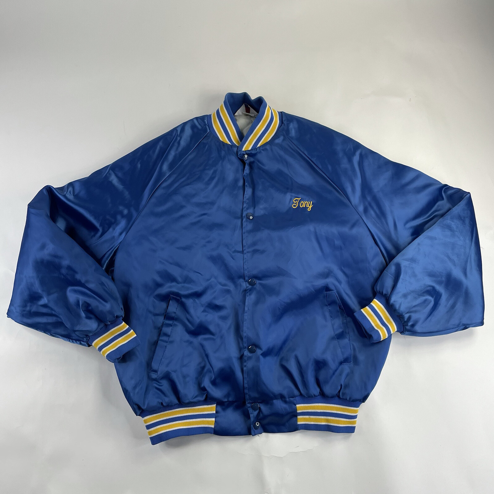 Vintage WestArk Jacket XL Blue Mens Quilted Lined Nylon Snap Saint ...