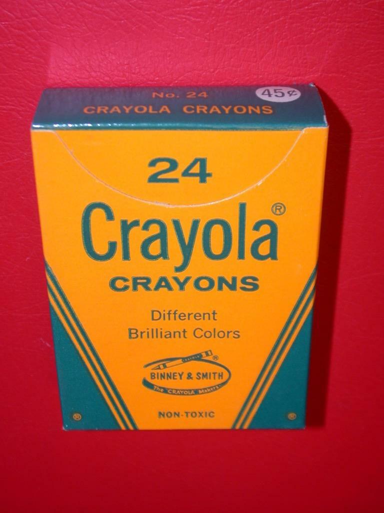 Vintage 1960's (1) 45 cent box 24 CRAYOLA CRAYONS Old Store Stock ...