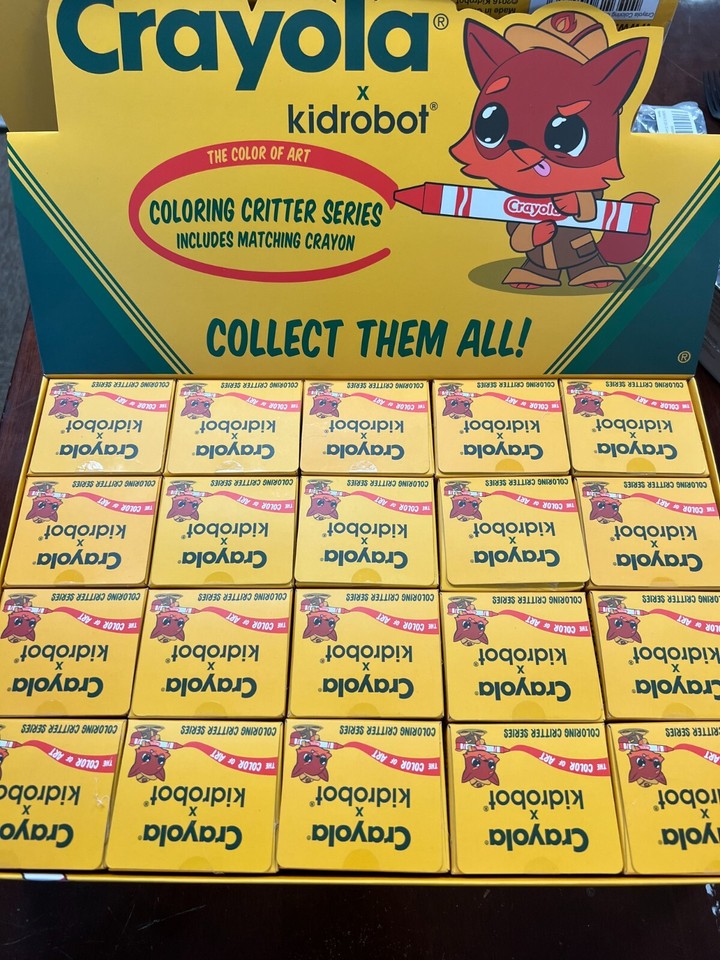 Kidrobot x Crayola Coloring Critter Series Figures Blind Box w/ Crayon ...