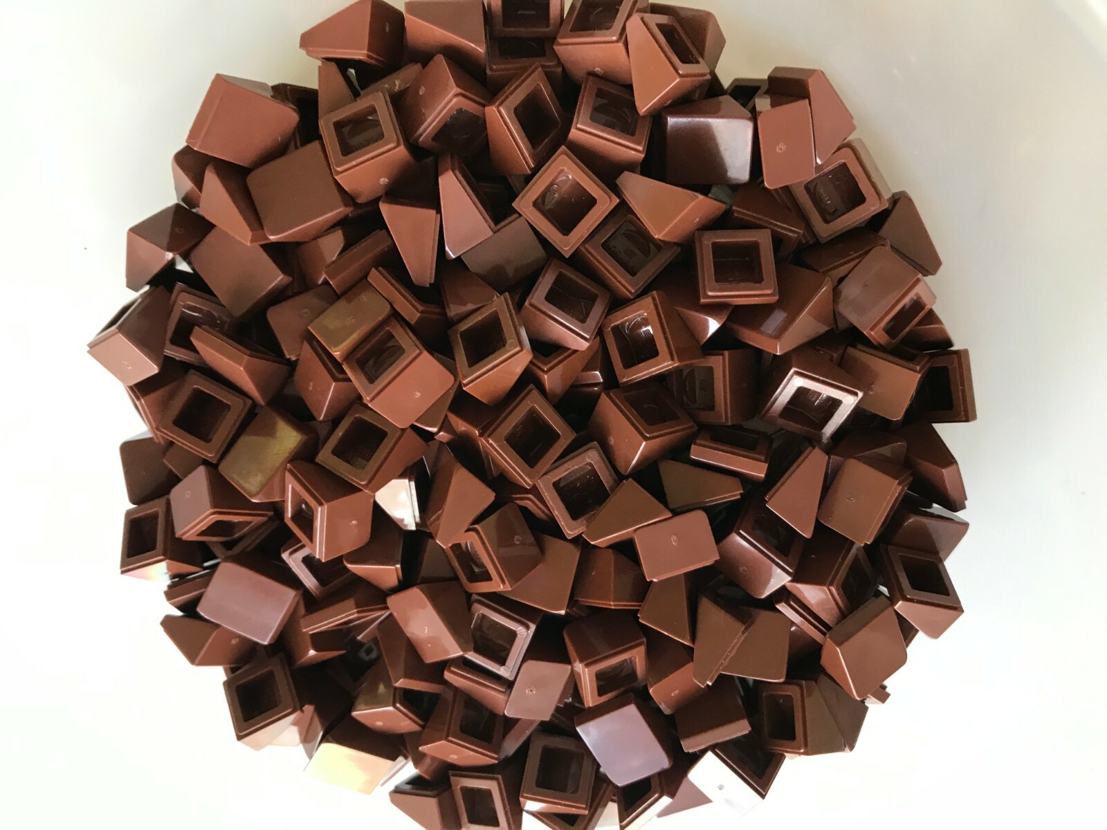 LEGO PARTS- NEW- #54200- REDDISH BROWN TILES 1 X 1 X 2/3/ CHEESE SLOPE ...