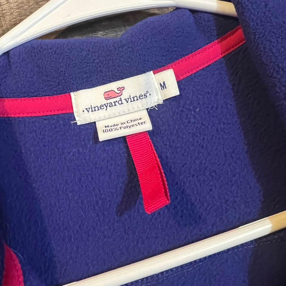 Vineyard Vines Womens Fleece Vest Zip Up Navy Blue M Fleece Coastal ...