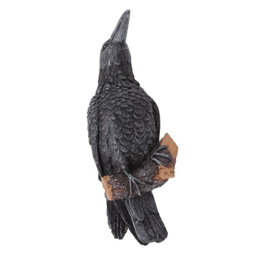 HG Crow Ornament Wall Mountable Resin Garden Crow Sculpture Decoration ...