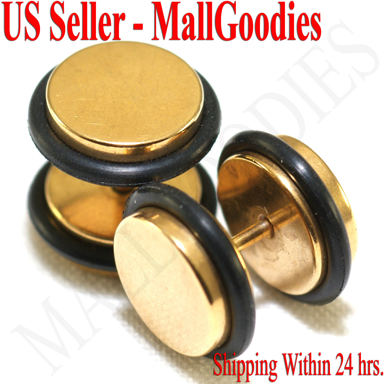 2095 Fake Cheater Illusion Faux Plugs 16G Surgical Steel 7/16" 11mm ...