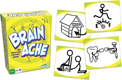 NEW Brain Ache Party Game - Guess Catchphrases w/Picture Puzzle Cards ...