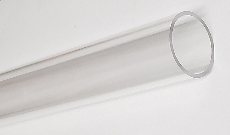 2” OD x 1 3/4" ID x 12" LONG CLEAR ACRYLIC PLEXIGLASS LUCITE TUBE 2 ...