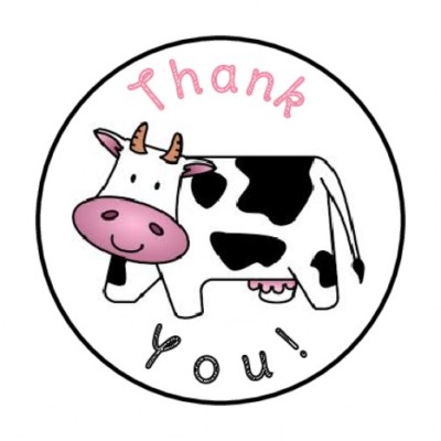 48 THANK YOU COW ENVELOPE SEALS LABELS STICKERS 1.2" ROUND | eBay