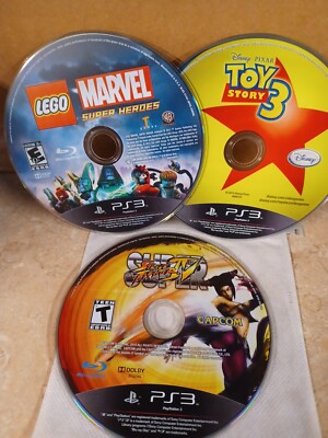 PS3 Game Lot,Toy Story 3,Lego Marvel,Stret Fighter IV,Disc Only Tested ...