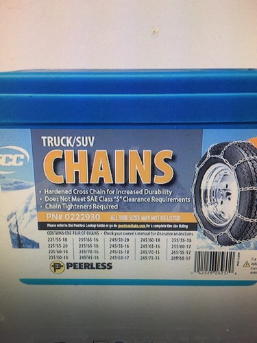 Set of 2 Peerless Chain Company Light Truck / SUV Tire chains #0222930 ...