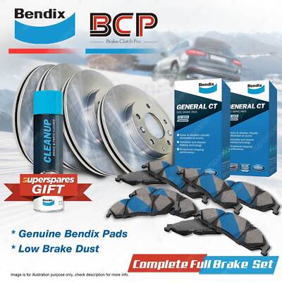 F + R BCP Brake Rotors Bendix Brake Pads for Toyota Corolla AE92 PBR ...